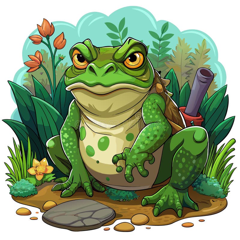 Common Toad Frog Useful Angry Garden Vector Stock Illustration ...