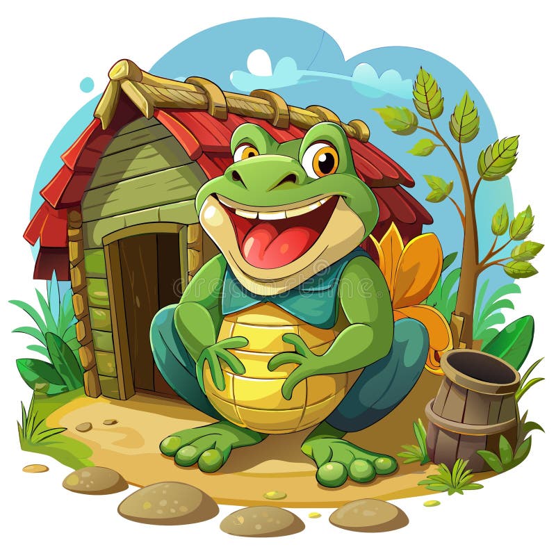 Common Toad Frog Withdrawn Laughs House Vector Stock Illustration ...