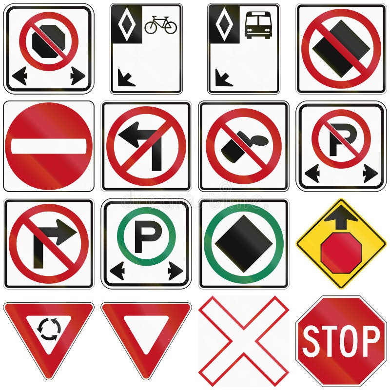 Canadian road signs stock vector. Illustration of construction - 41452581