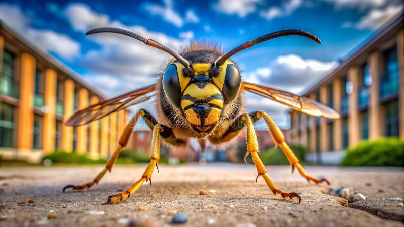 Common Wasp Bee Angry School Stock Illustration - Illustration of ...