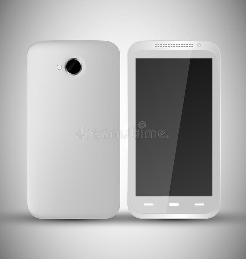 Common white SmartPhone stock illustration. Illustration of gadget ...