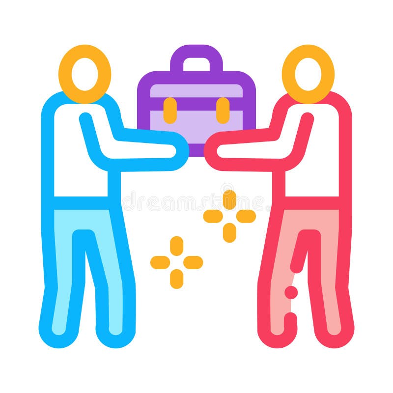 Common Work of Two People Icon Vector Outline Illustration Stock Vector ...