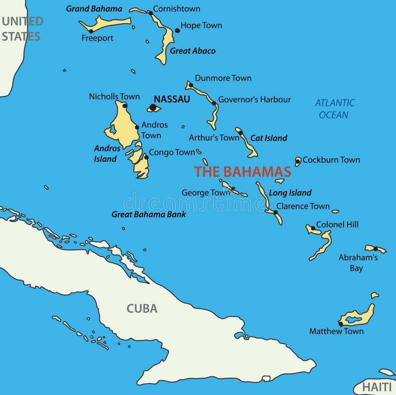 Mapa De La Commonwealth De Las Bahamas Ilustración del Vector ...