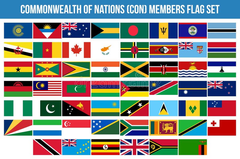 Commonwealth of Nations Flag Set Vector Illustration Stock Vector ...