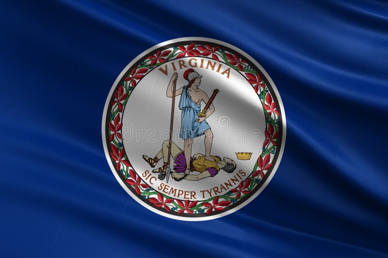 Virginia Flag with Fabric Texture, Official Colors, 3D Illustration ...