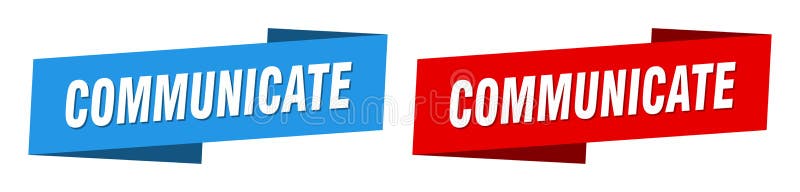 Communicate Banner. Communicate Ribbon Label Sign Set Stock Vector ...