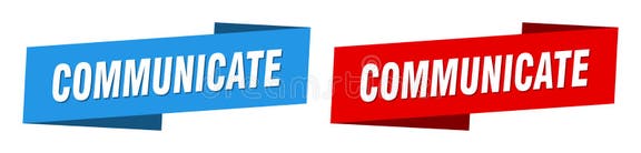 Communicate Banner. Communicate Ribbon Label Sign Set Stock Vector ...