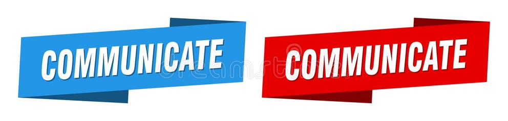Communicate Banner. Communicate Ribbon Label Sign Set Stock Vector ...