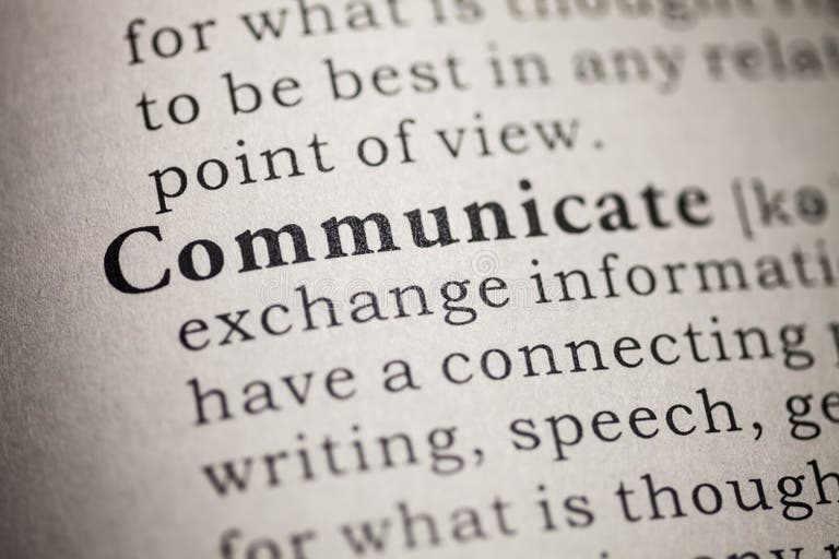 Definition of the Word Communicate Stock Image - Image of page ...