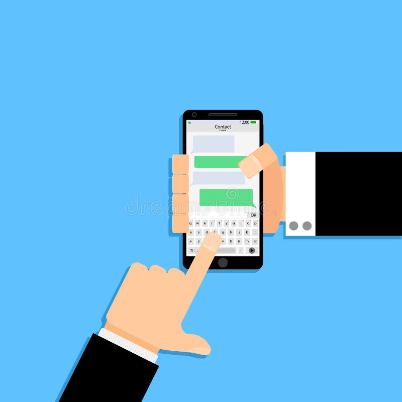 Communicate in Messenger Using Phone Stock Vector - Illustration of ...