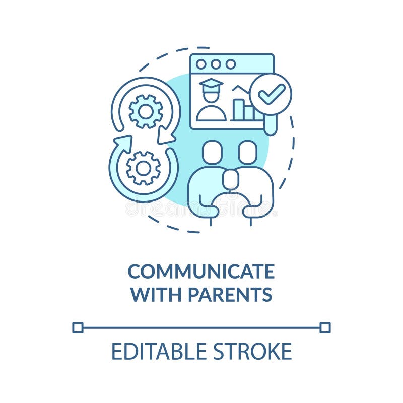Communicate with Parents Blue Concept Icon Stock Vector - Illustration ...