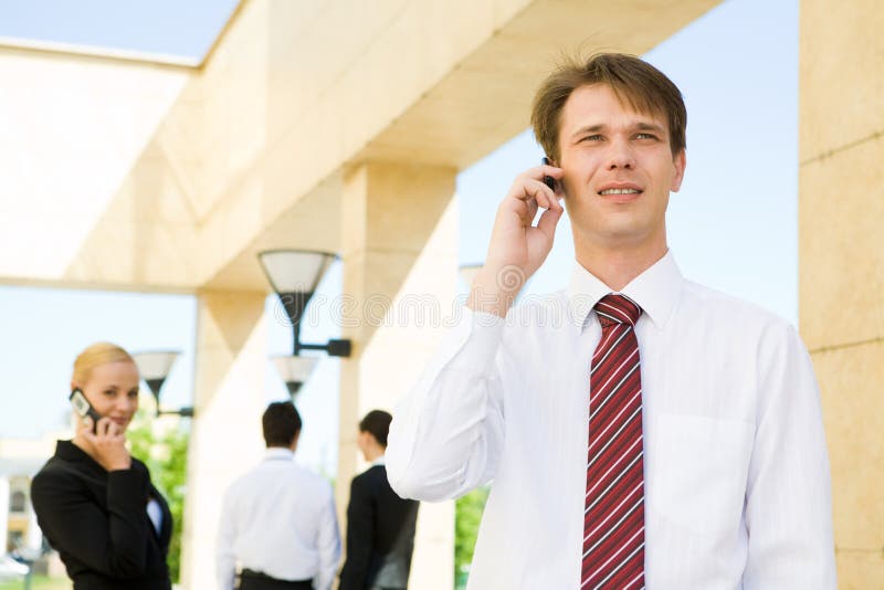 Communicate by phone stock photo. Image of caucasian - 10411138