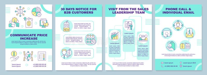 Communicate Price Increase Teal Brochure Template Stock Illustration ...