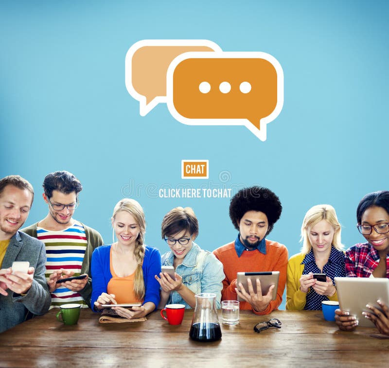Communicate Socialize Talk Connect Technology Concept Stock Photo ...