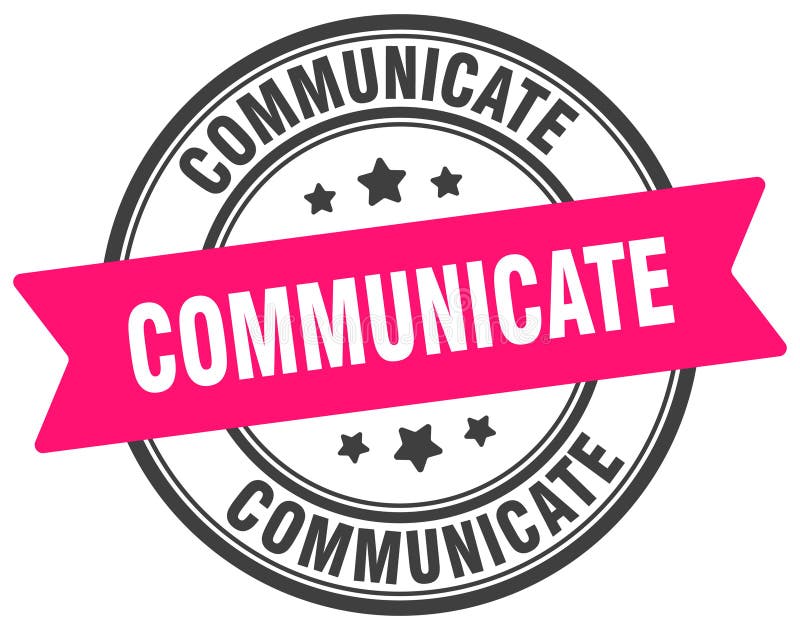 Communicate Stamp. Communicate Label on Transparent Background. Round ...
