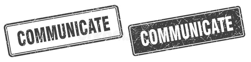 Communicate Stamp Set. Communicate Square Grunge Sign Stock Vector ...