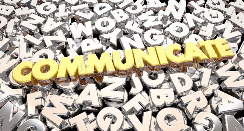 Communicate Word Letters Collage Share Ideas Stock Illustration ...