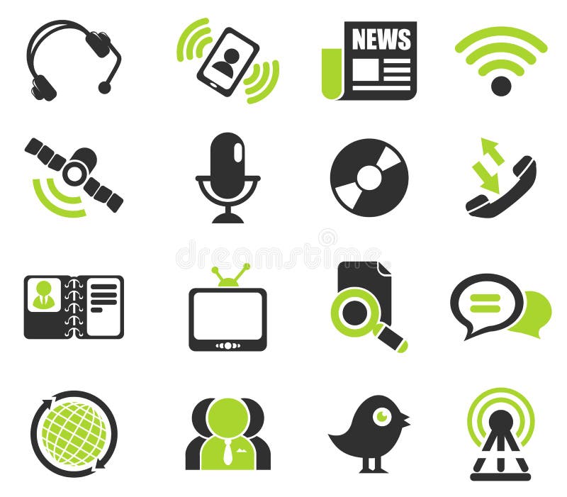 Communicatie pictogrammen vector illustratie. Illustration of gesprek ...