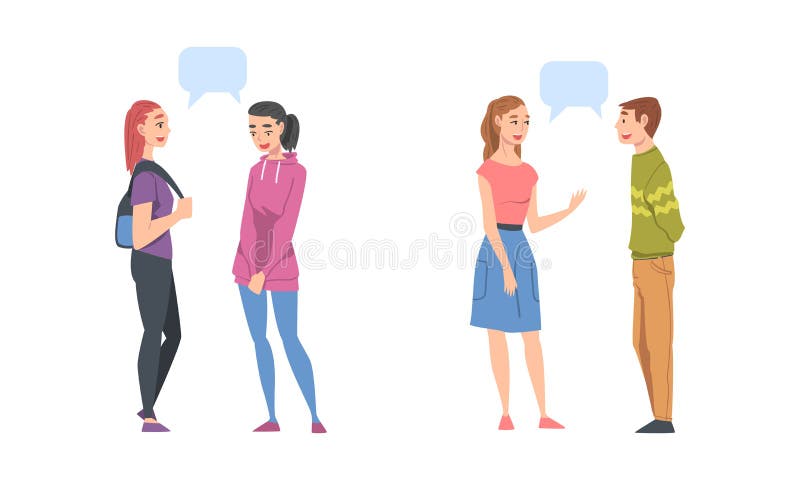 Communicating People. Friends, Colleagues or Students Chatting and ...