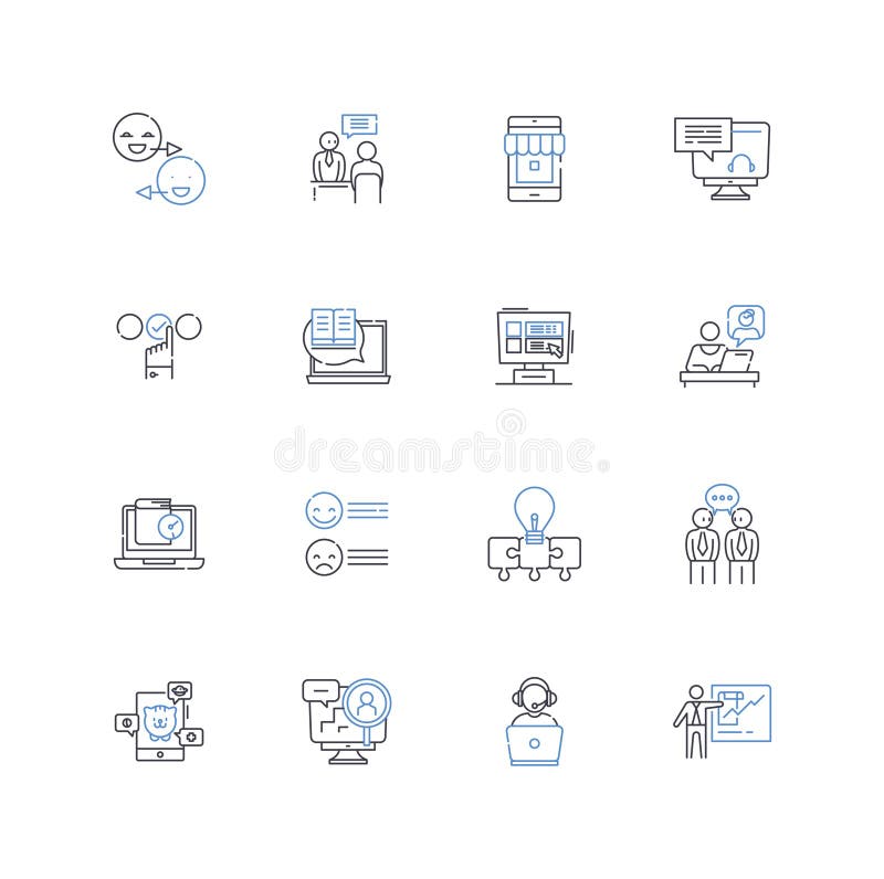 Communicating Stories Line Icons Collection. Narrative, Message ...