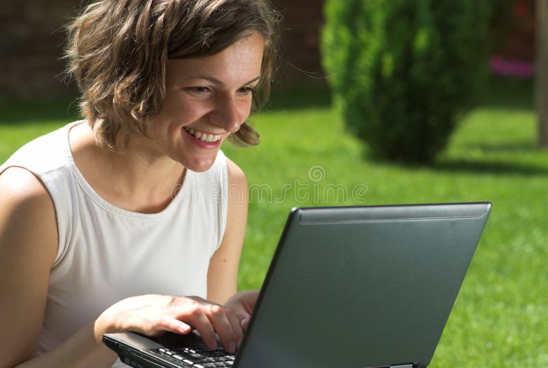 Communicating via internet stock photo. Image of caucasian - 10352076