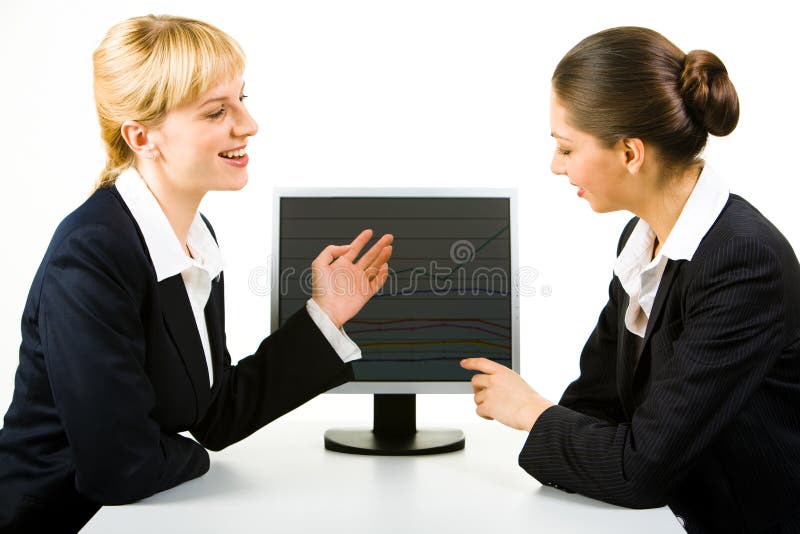 Communication stock image. Image of people, lady, monitor - 4983467