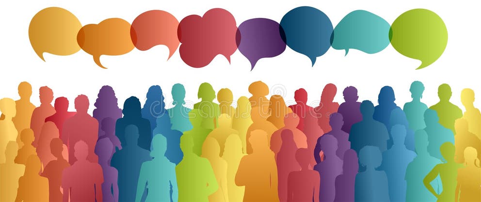 Communication. Multicultural Dialogue Represented by Colored ...