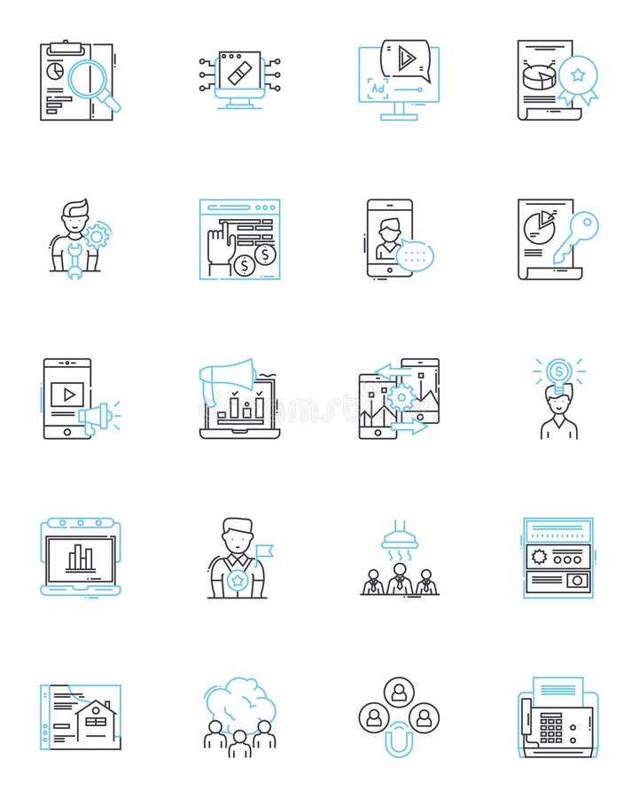 Communication Agency Linear Icons Set. Messaging, Branding, Connect ...