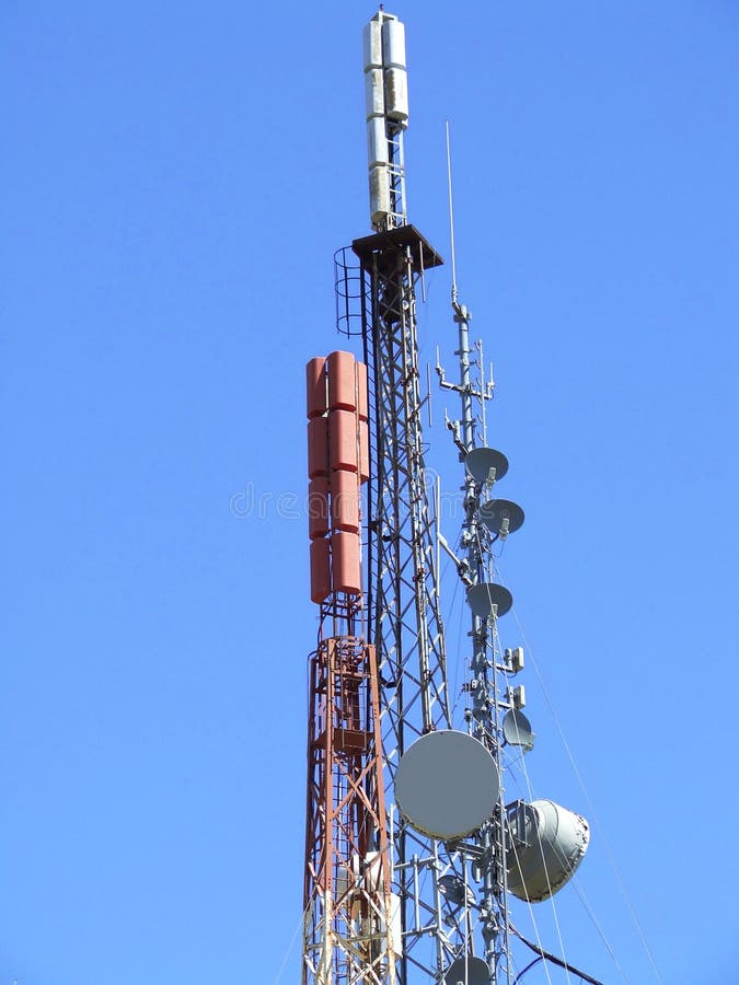 Communication antenna stock photo. Image of telecom, blue - 2736878