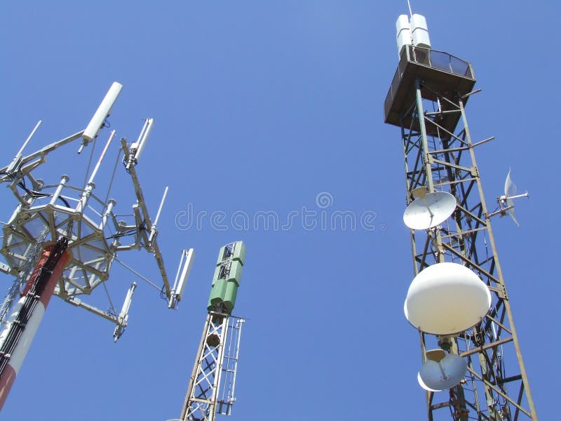 Communication antenna stock photo. Image of telecom, blue - 2736878