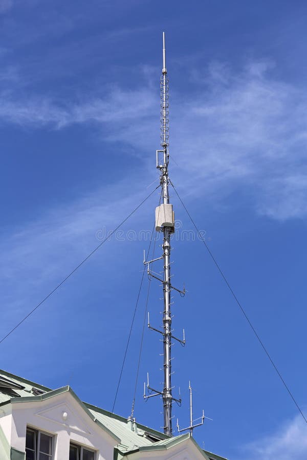 Communication Antenna Mast stock image. Image of tech - 104839527