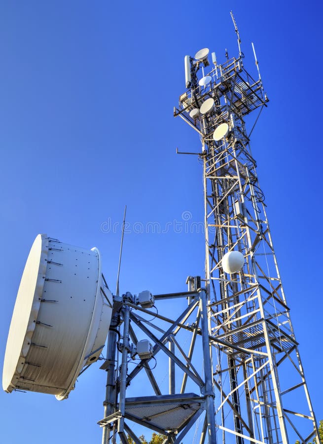 Communication Antenna Tower Stock Photo - Image of phone, connection ...