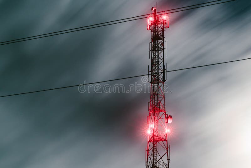 Communication Antenna Tower Stock Image - Image of information ...