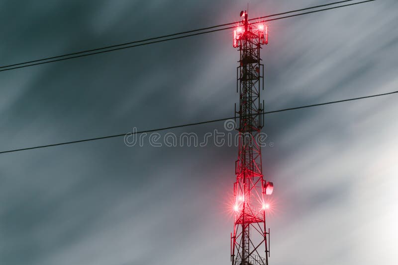 Communication Antenna Tower Stock Photo - Image of communication ...