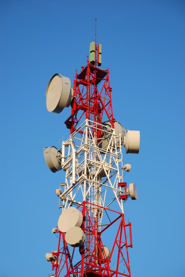 Communication Antenna Tower Stock Photo - Image of antenna, background ...