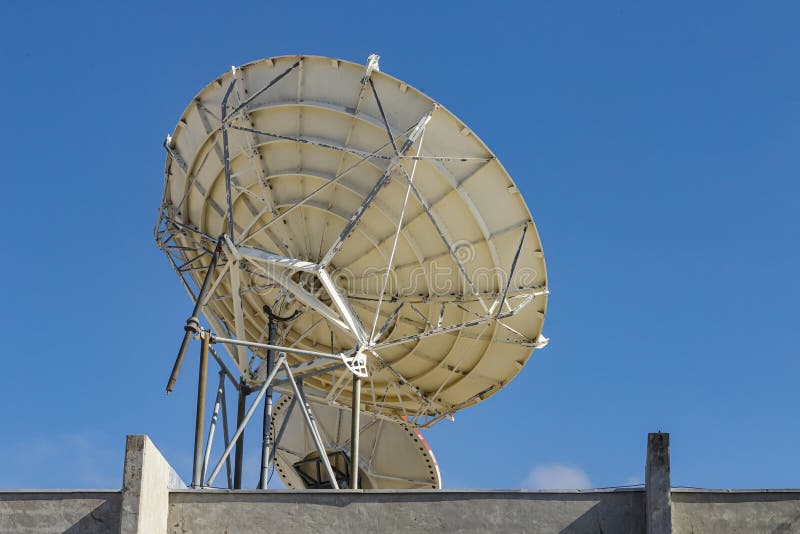Communication Antennas of the Parabolic Type Stock Image - Image of ...