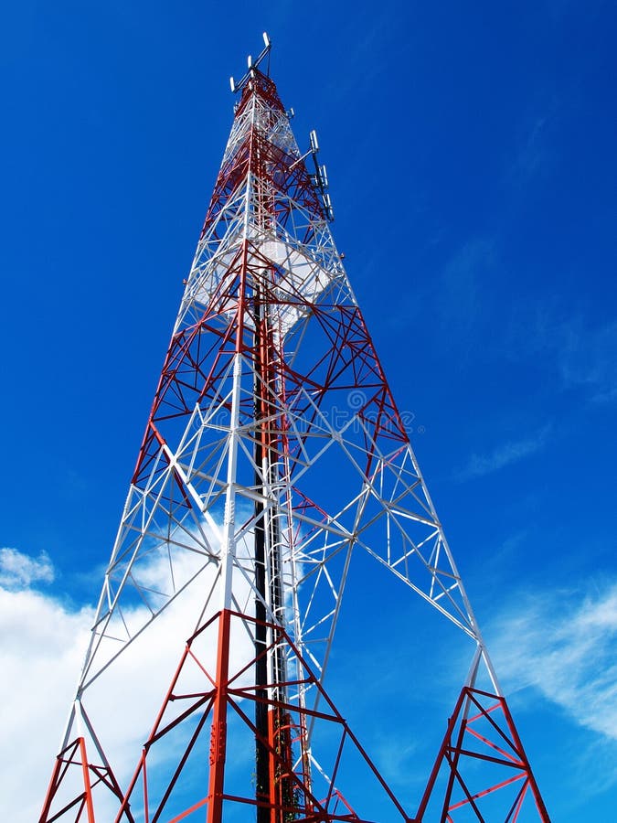 Communication Antennas, Radio Telephone Stock Image - Image of receive ...