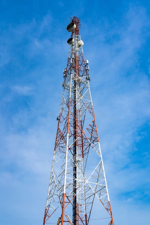Communication Antennas Reaching the Sky Stock Image - Image of ...