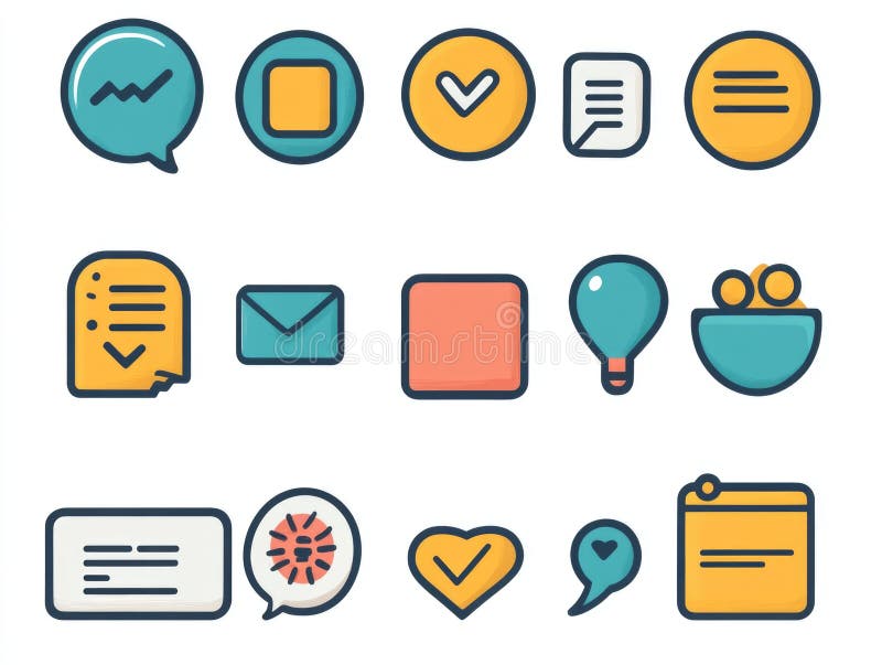 Communication App Icons stock illustration. Illustration of social ...