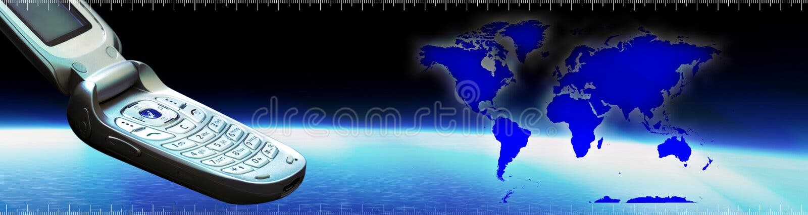 Mobile Communication Web Header Stock Illustration - Illustration of ...