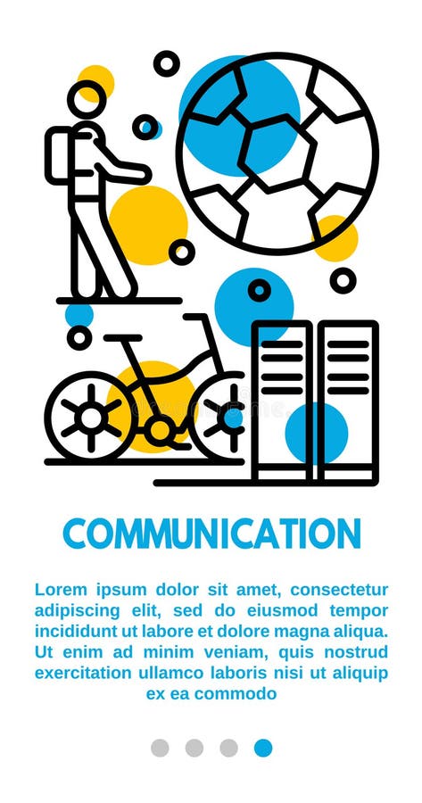 Communication Banner Horizontal, Cartoon Style Stock Vector ...