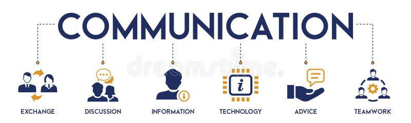 Communication Banner Web Icon Vector Illustration Concept Stock Vector ...
