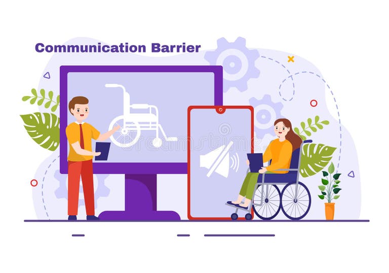 Communication Barrier Vector Illustration with Bad Communications ...