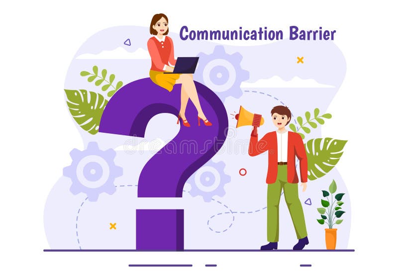 Communication Barrier Vector Illustration with Bad Communications ...