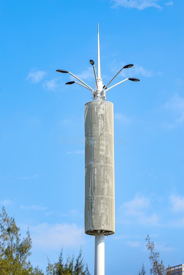 Communication Base Station Close-up in the City Stock Photo - Image of ...
