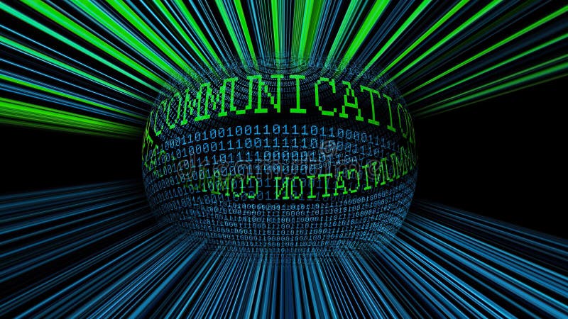 Communication and Binary Data Sphere Concept Stock Illustration ...