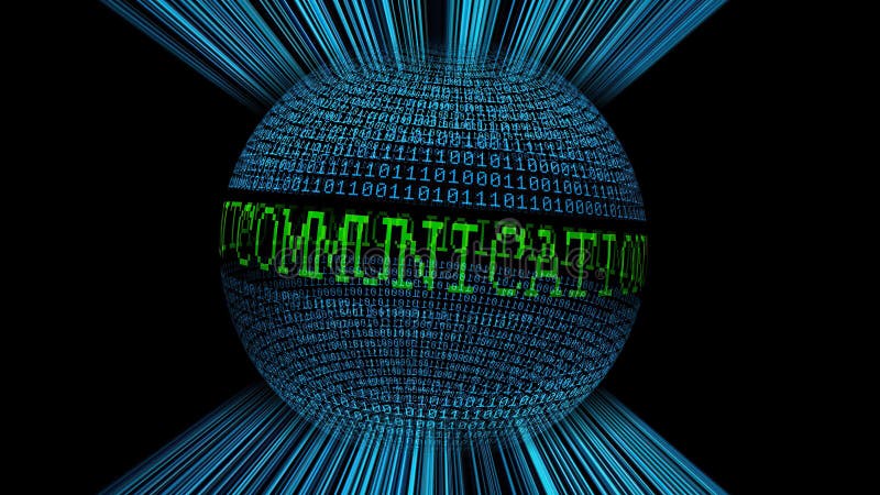 Communication and Binary Data Sphere Concept Stock Illustration ...