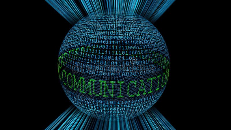 Communication and Binary Data Sphere Concept Stock Illustration ...