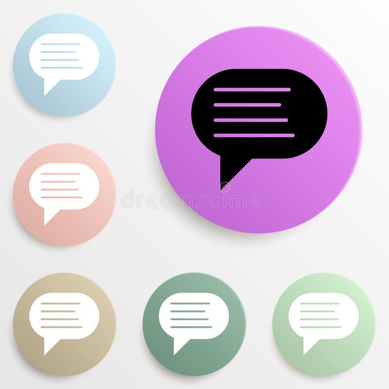 Communication Bubble Badge Color Set. Simple Glyph, Flat Vector of Web ...