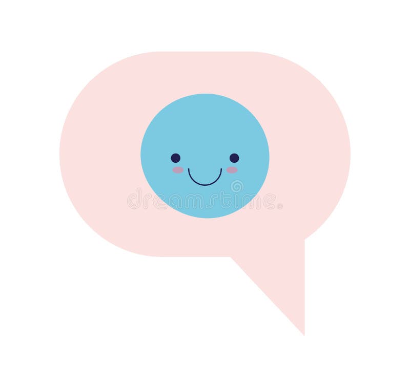 Communication Bubble with Happy Face Vector Design Stock Vector ...